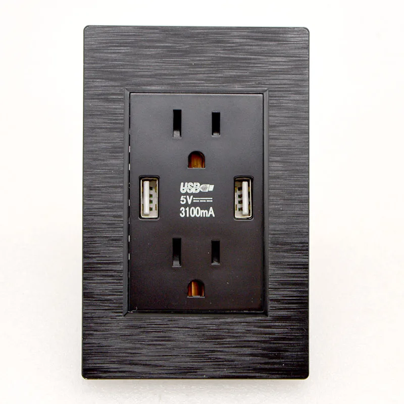 US Standard Wall Socket With USB Intelligent Charging American Standard ...