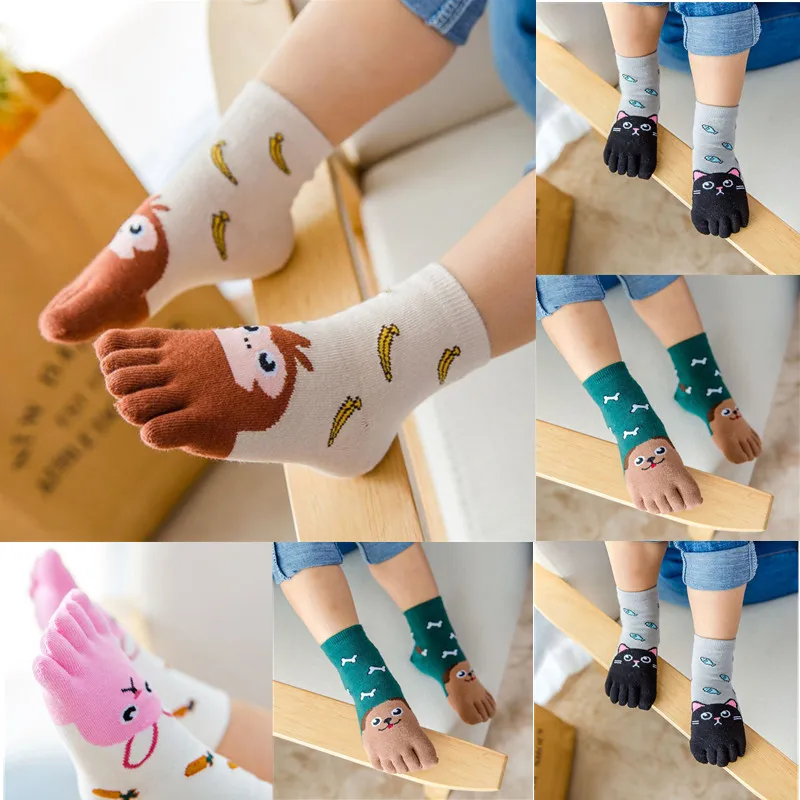 New-Year-Kawaii-Five-Finger-Sock-Children-Socks-Cotton-Cute-Animal-Boys ...