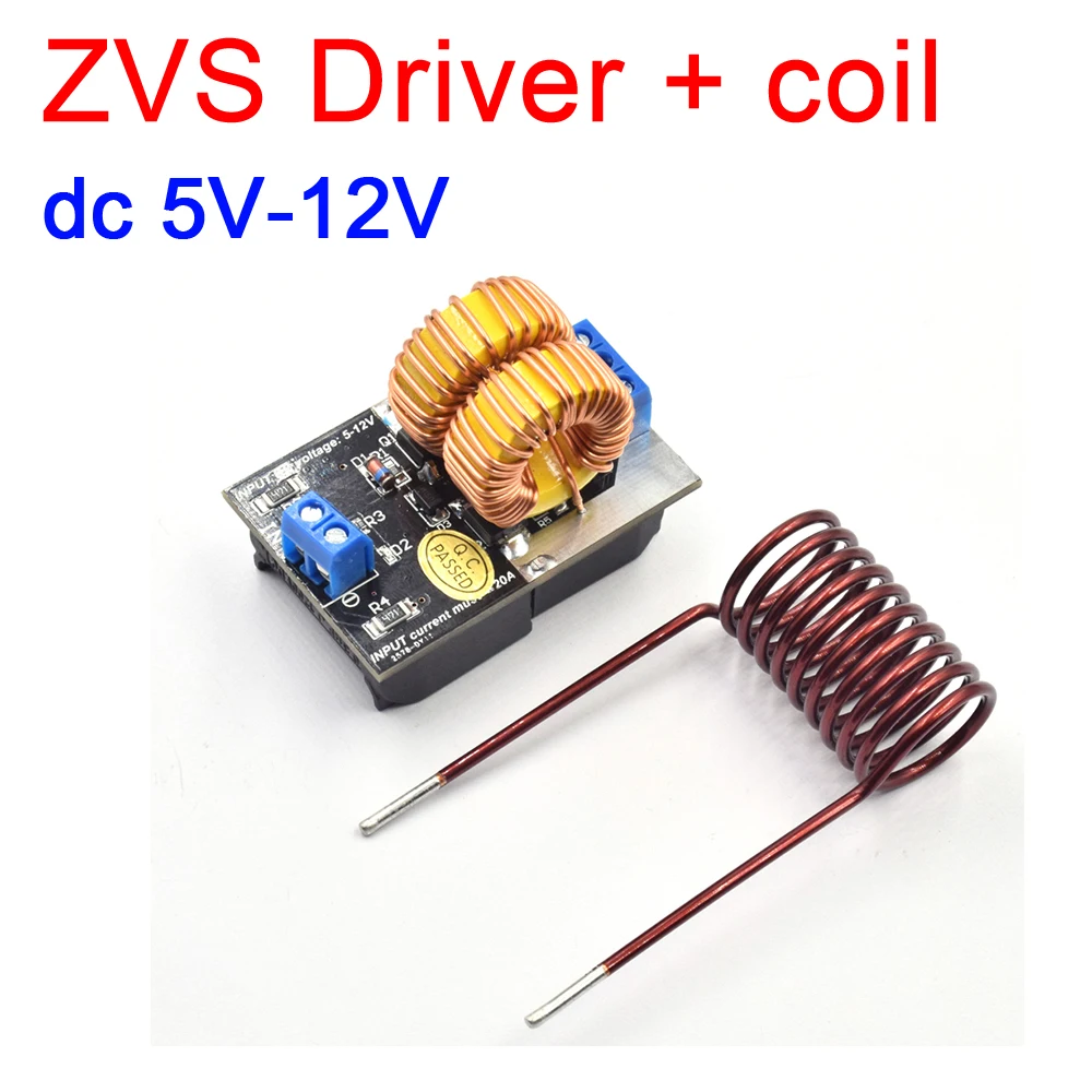 dc 5-12V 120W Mini ZVS Induction Heating Board Flyback Driver Heater DIY Cooker+ Ignition Coil