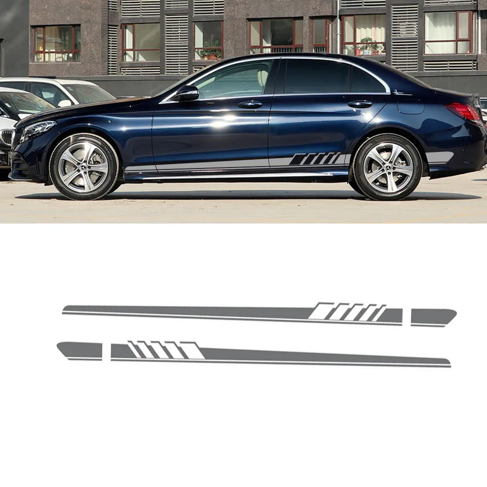 2pcs Side Stripes Stickers Decals For Mercedes Benz W205 W204 W203 C ...