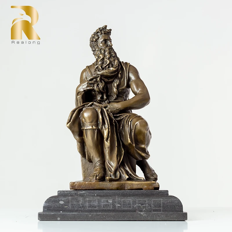 Bronze Moses Statue by Michelangelo Replica Famous Classic Bronze Moses ...