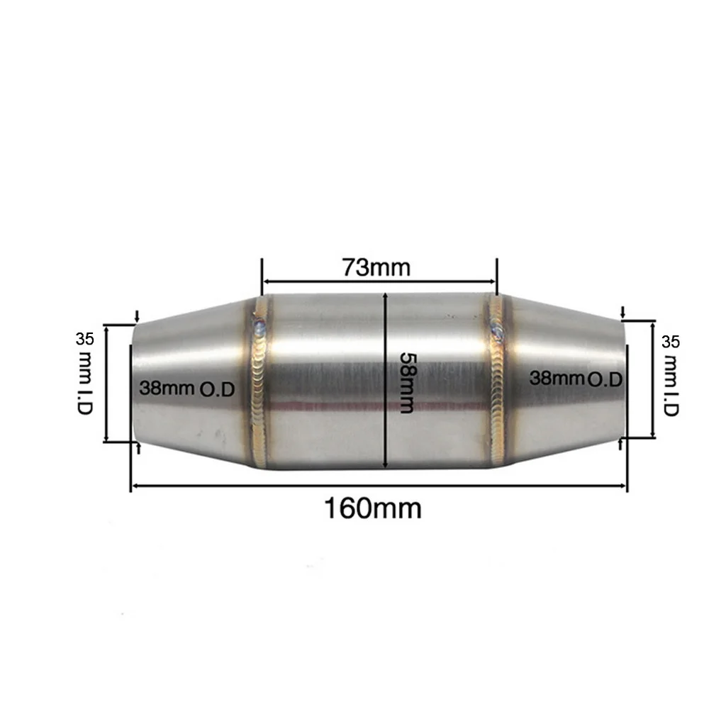 Stainless Steel 35mm Pipe Exhaust Muffler Kit For Motorcycles ATV ...