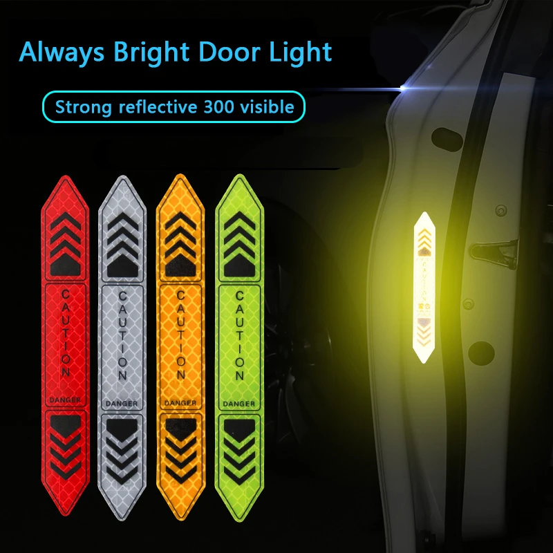 Car Door Reflective Stickers Night Safety Warning Tape Door Stickers ...