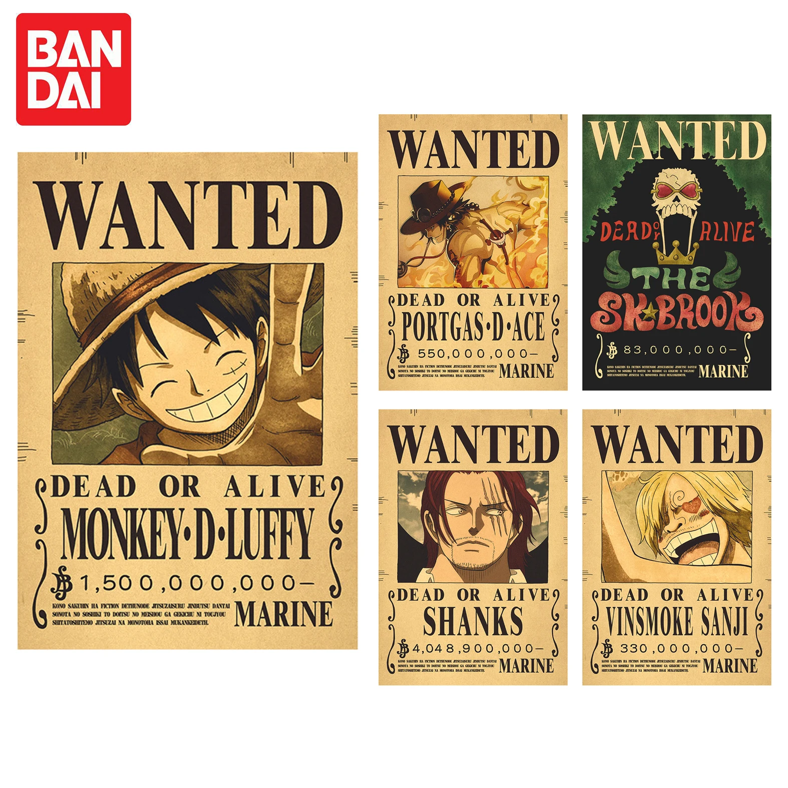New-One-Piece-Anime-Vintage-Posters-Children-Room-Living-Wall ...