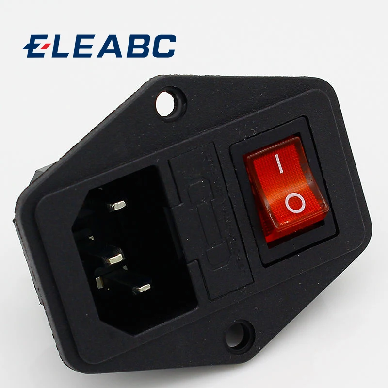 High-quality-Black-Red-10A-AC-250V-3-Terminal-Power-Socket-with-Fuse ...