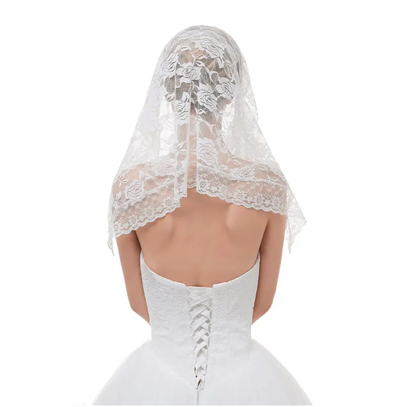 Women-Short-Wedding-Veill-Lace-Bridal-Veil-Face-Cover-No-Comb-Bridal ...
