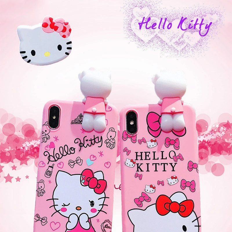 Hello Kitty Cartoon Soft Silicone Phone Case - KawaiiMerch.com