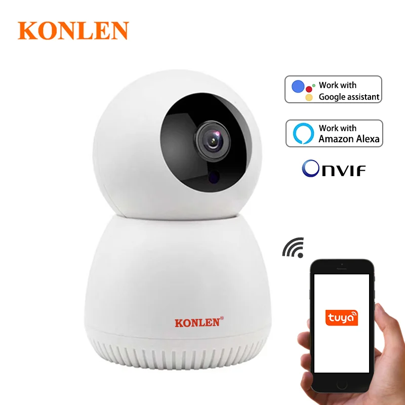 Tuya Caméra IP WiFi Compatible avec Google Alexa, Smart Life, Moniteur ...