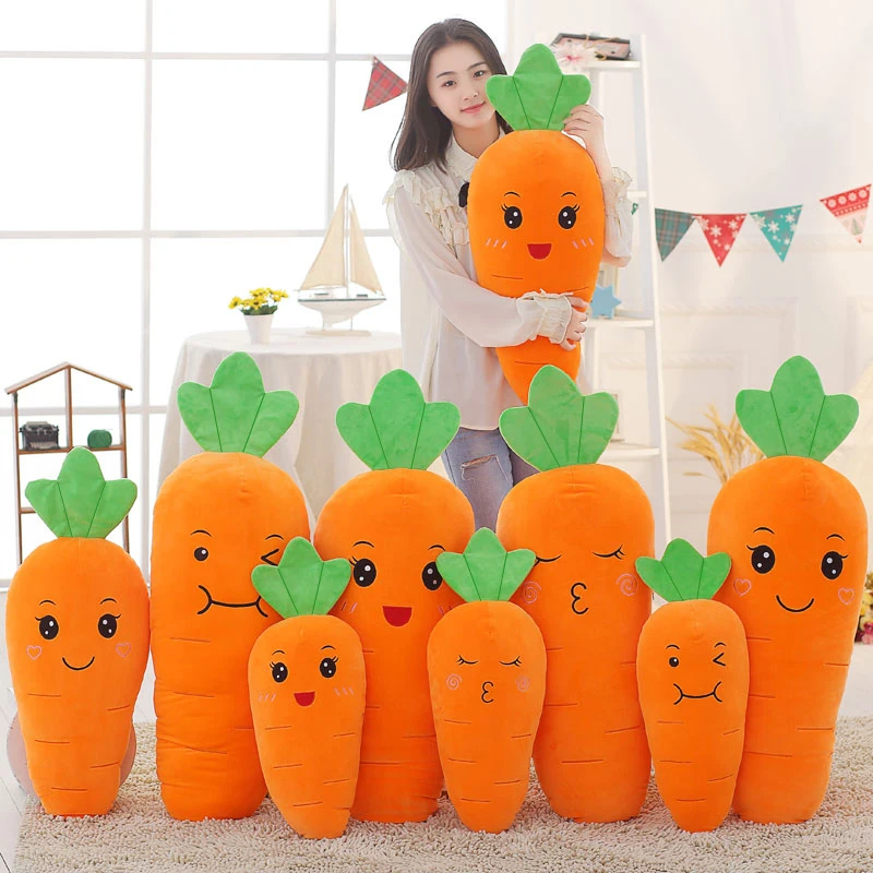 60-100CM-Large-Soft-Fruit-Carrot-Filled-Plush-Toy-Pillow-Cute-Plant ...