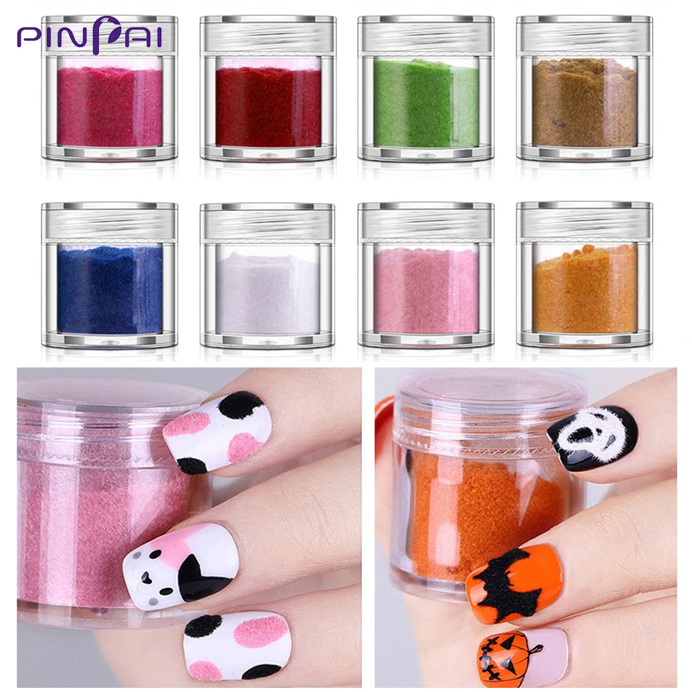 10-Colors-Fuzzy-Flocking-Velvet-Nail-Powder-Colorful-Glitter-Dust-For ...