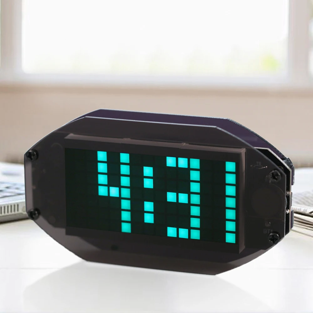 DIY Digital LED Mirror Clock Matrix Desktop Alarm Clock Electronic ...