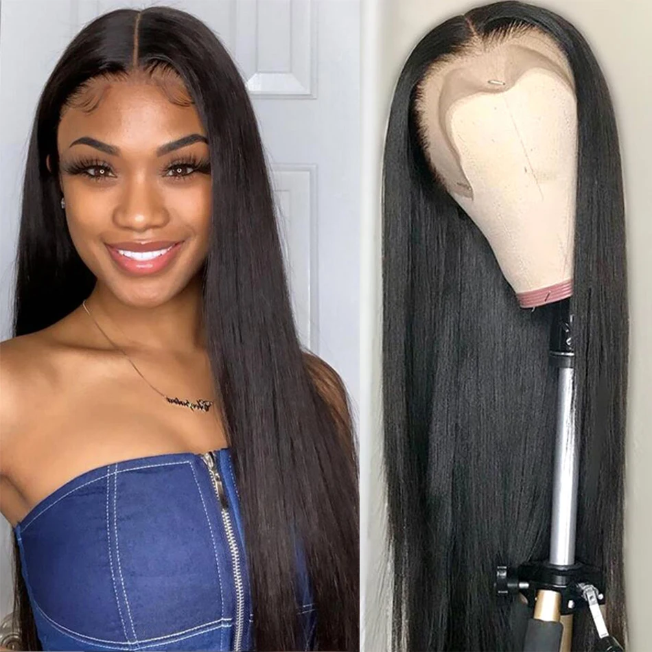 30 32 Inch Lace Front Wig Straight Lace Front Human Hair Wigs Natural ...