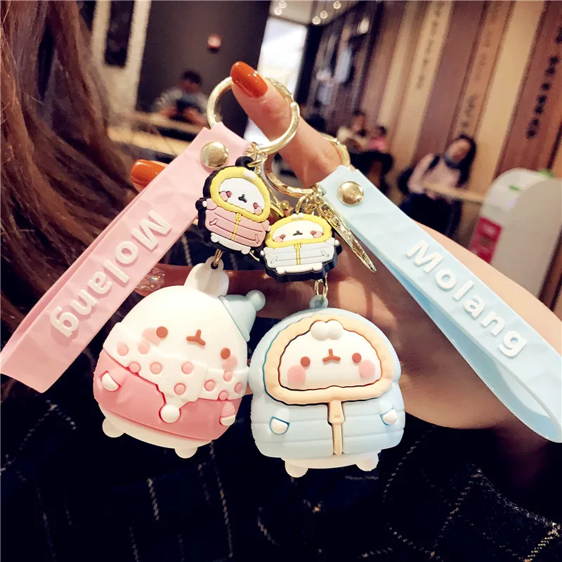 Korean Cartoon Rabbit Doll Keychain Brown Blue Pink Jacket Pendant ...