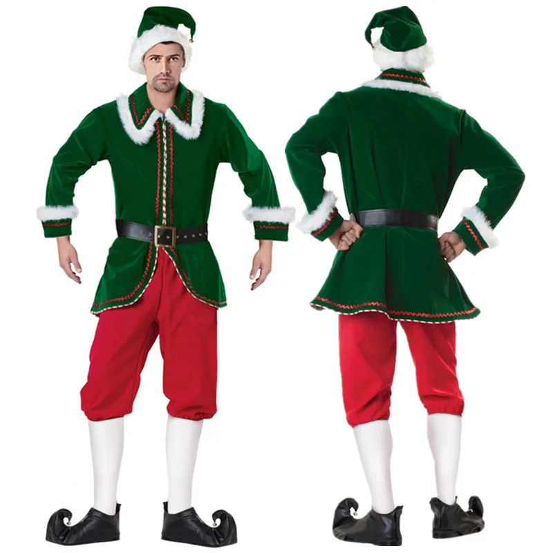 M XXXL Disfraz de elfo de Navidad para hombre adulto, traje de Papá ...
