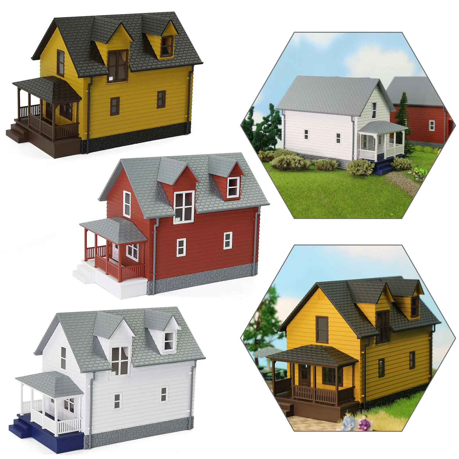 One-Set-O-Scale-1-50-Model-Village-House-Railway-Layout-Assembled ...