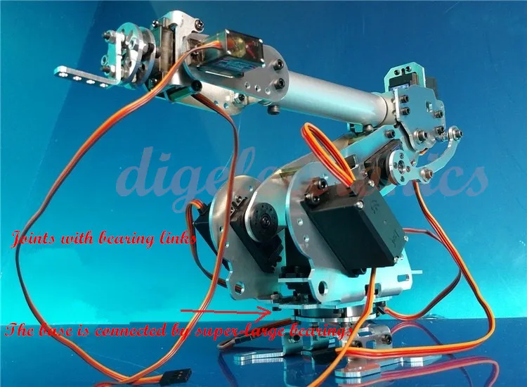 Brazo de Robot mecánico 6Dof, garra de rodamiento con Servos MG996R ...