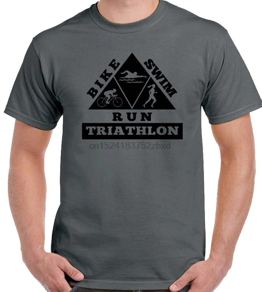 Triathlon-Triangle-Mens-T-shirt-Cycling-Running-Swimming-Ironman-Sport ...