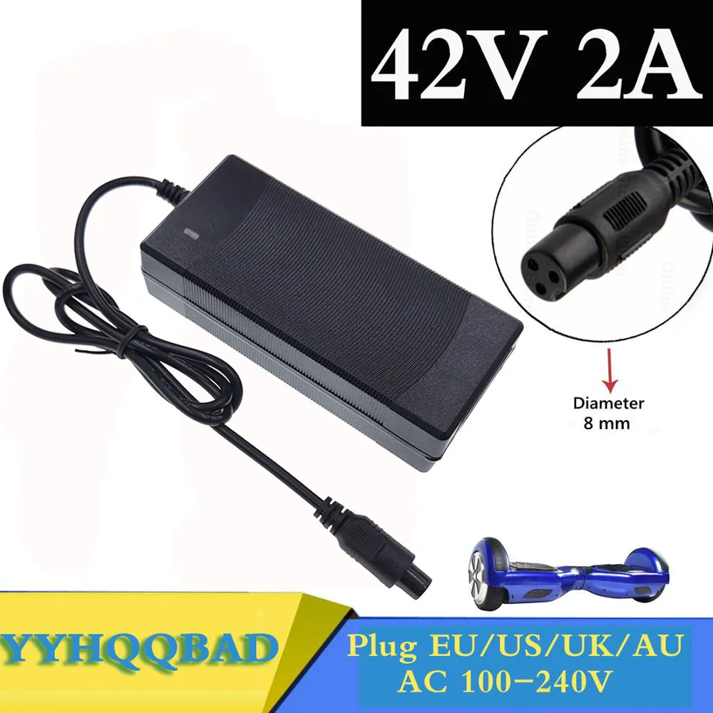 42V 2A Universal Battery Charger for Hoverboard Smart Balance Wheel 36v ...