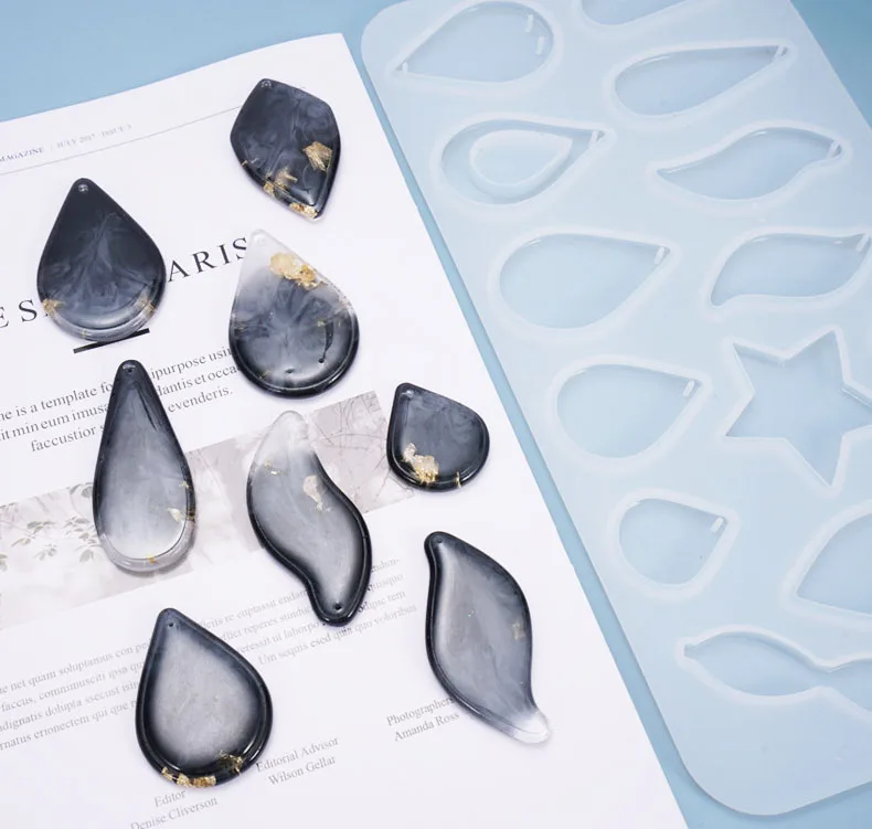 Tear-drop-Silicone-Mold-for-jewelry-pendant-with-hole-Resin-Silicone ...