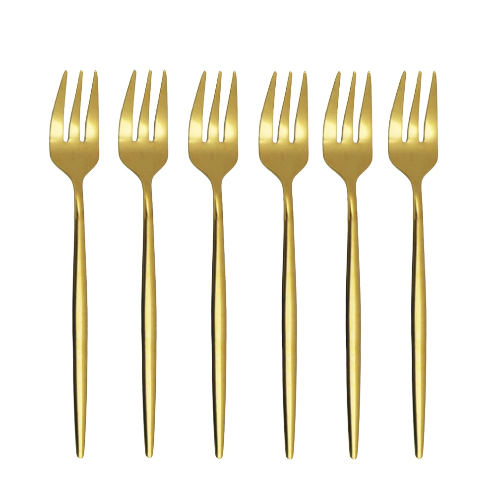 6/12Pcs Fruit Fork 304 Stainless Steel Cake Forks White Gold Colourful ...