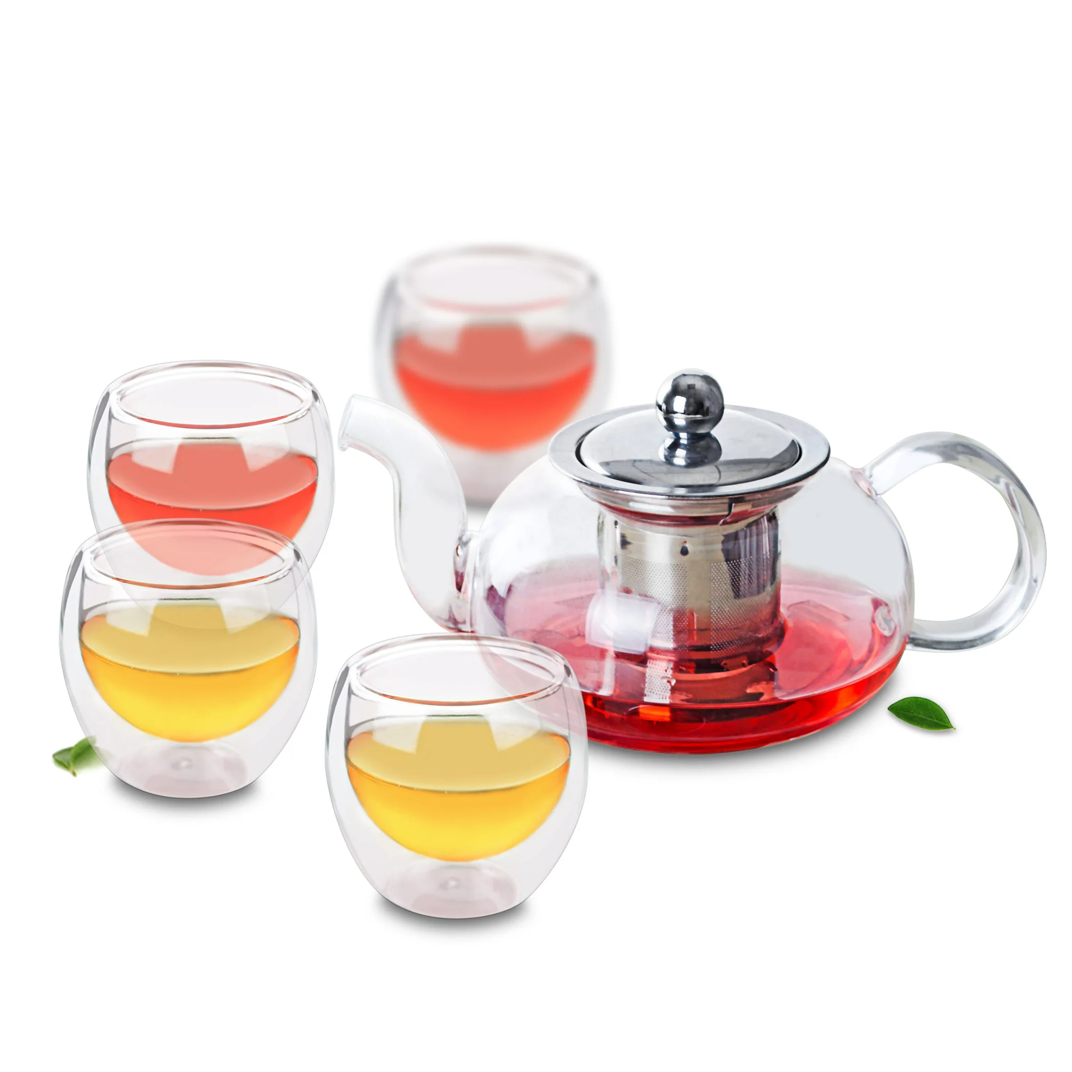 5in1 Tea Set-625ml Heat Resistant Glass Teapot W/stainless Steel ...