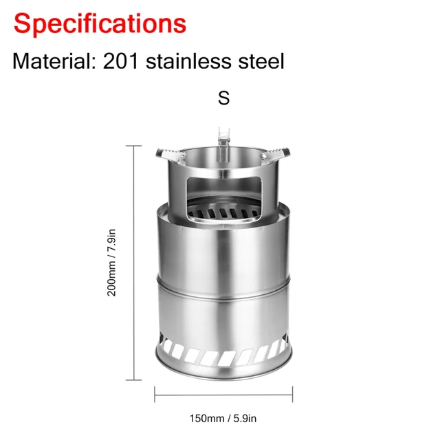 Outdoor Camping Equipment Windproof Wood Stoves Furnace Deconstructable Portable Picnic Stoves ...