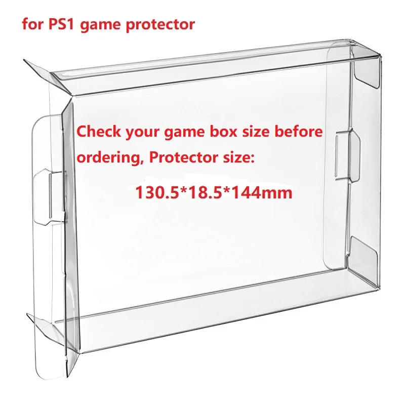 H 10pcs Carts Clear CIB Game Box Case Protector Sleeve for PS1 Dual CD ...