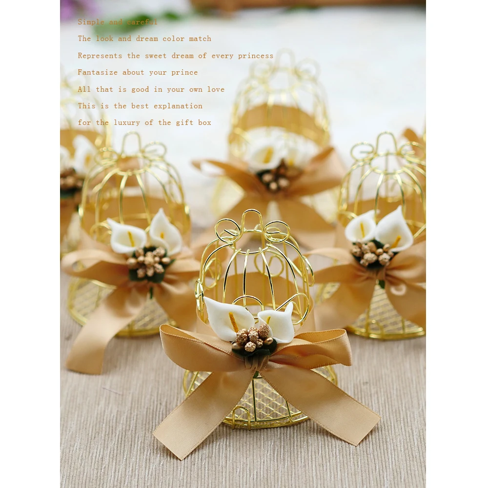 20pcs-Gift-box-packaging-Tinplate-bird-cage-bell-Wedding-Candy-Box-with ...