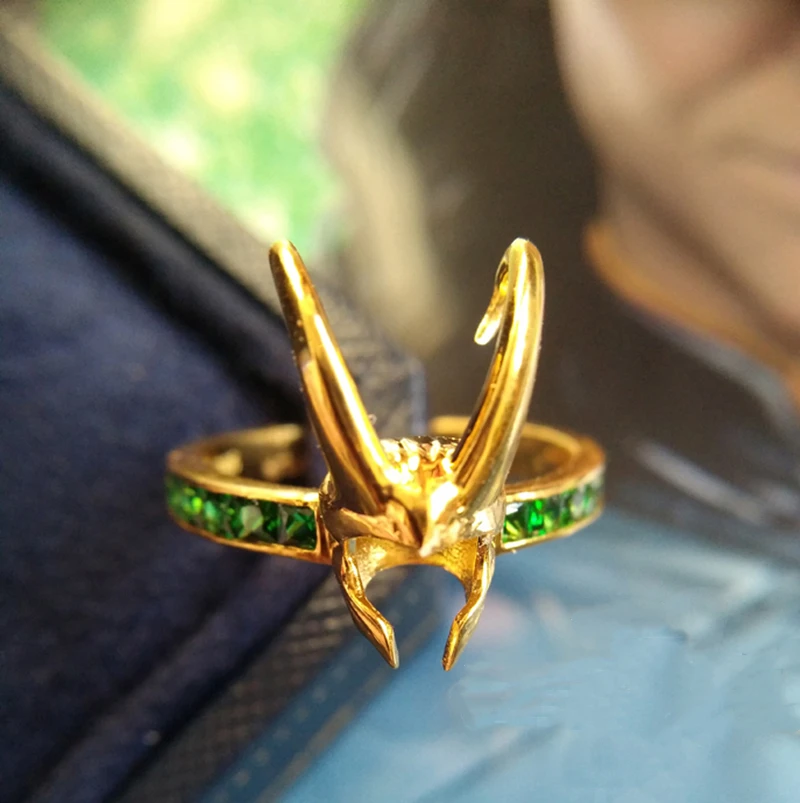 New-Trend-Green-Zircon-Loki-Helmet-Open-Rings-for-Men-Charm-Temperament ...