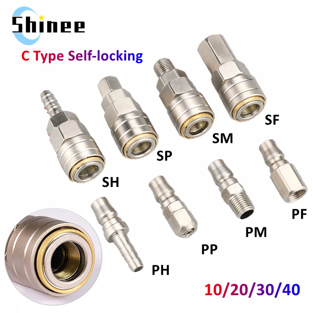 Pneumatic Fitting C Type Self-locking Quick Coupling Connector Coupler ...