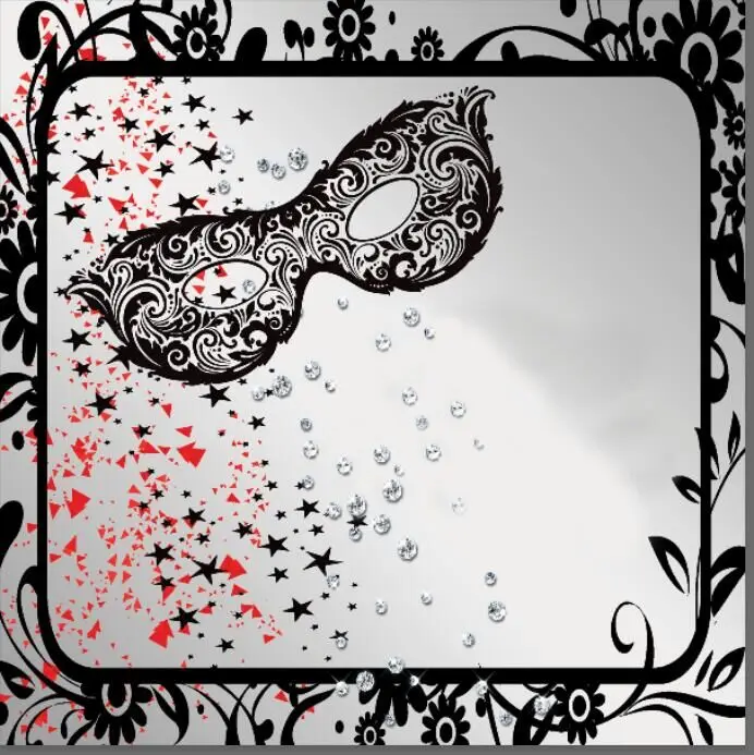 8x8FT-Silver-Floral-Frame-Diamonds-Mardi-Gras-Mask-Masquerade-Custom ...