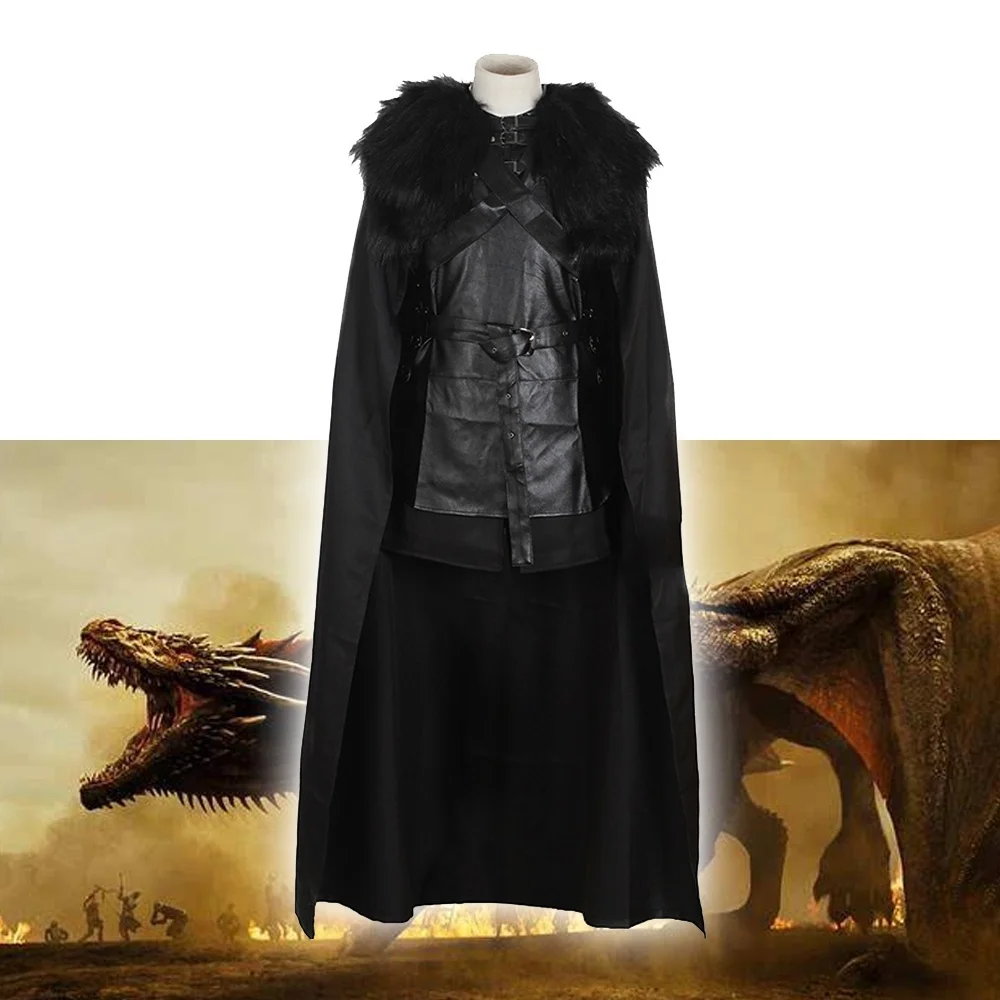 Game of Thrones Jon Snow Cosplay Costume The Night Watch Costume ...