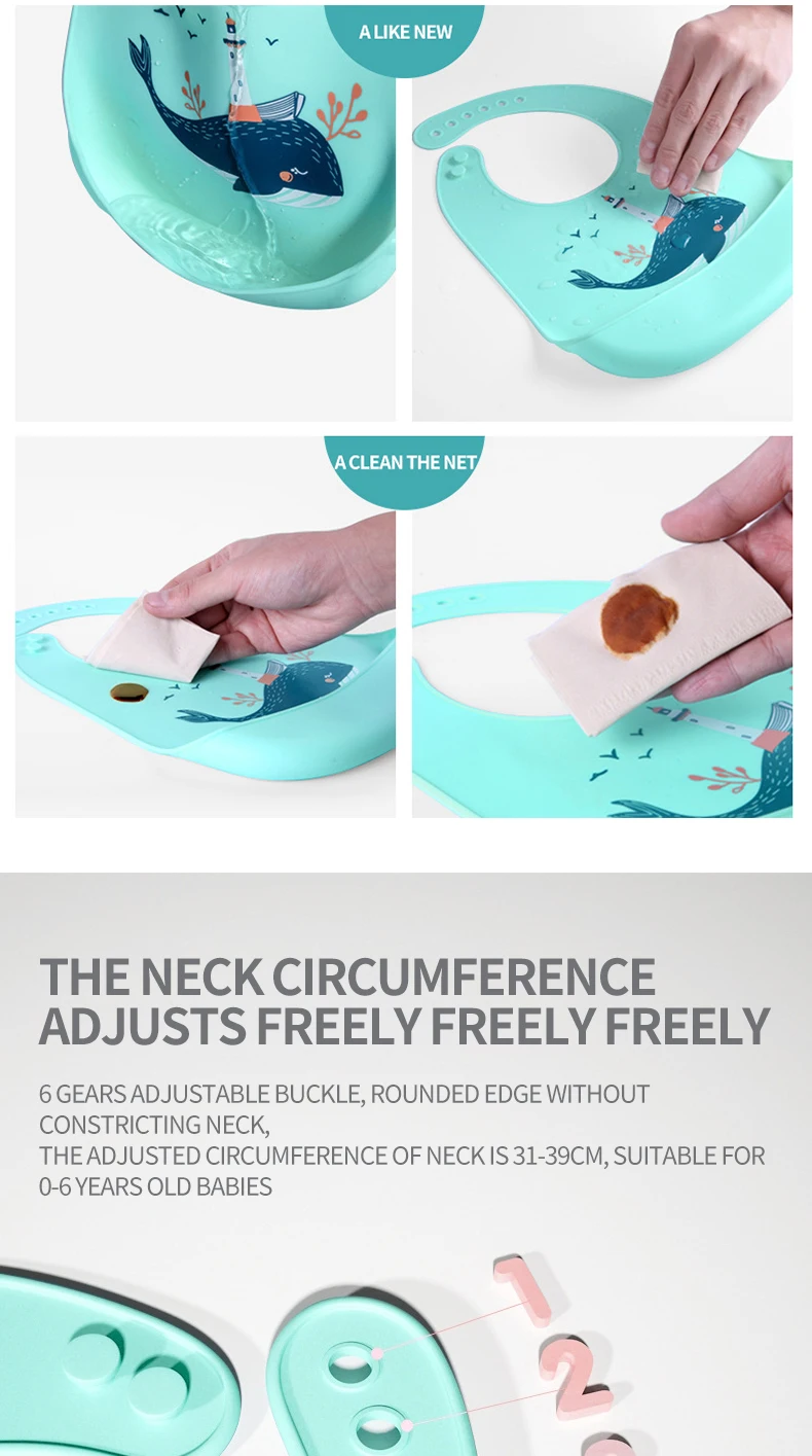 BAVOIR,Lavande--Bavoir en silicone alimentaire résistant à l'eau et à ...