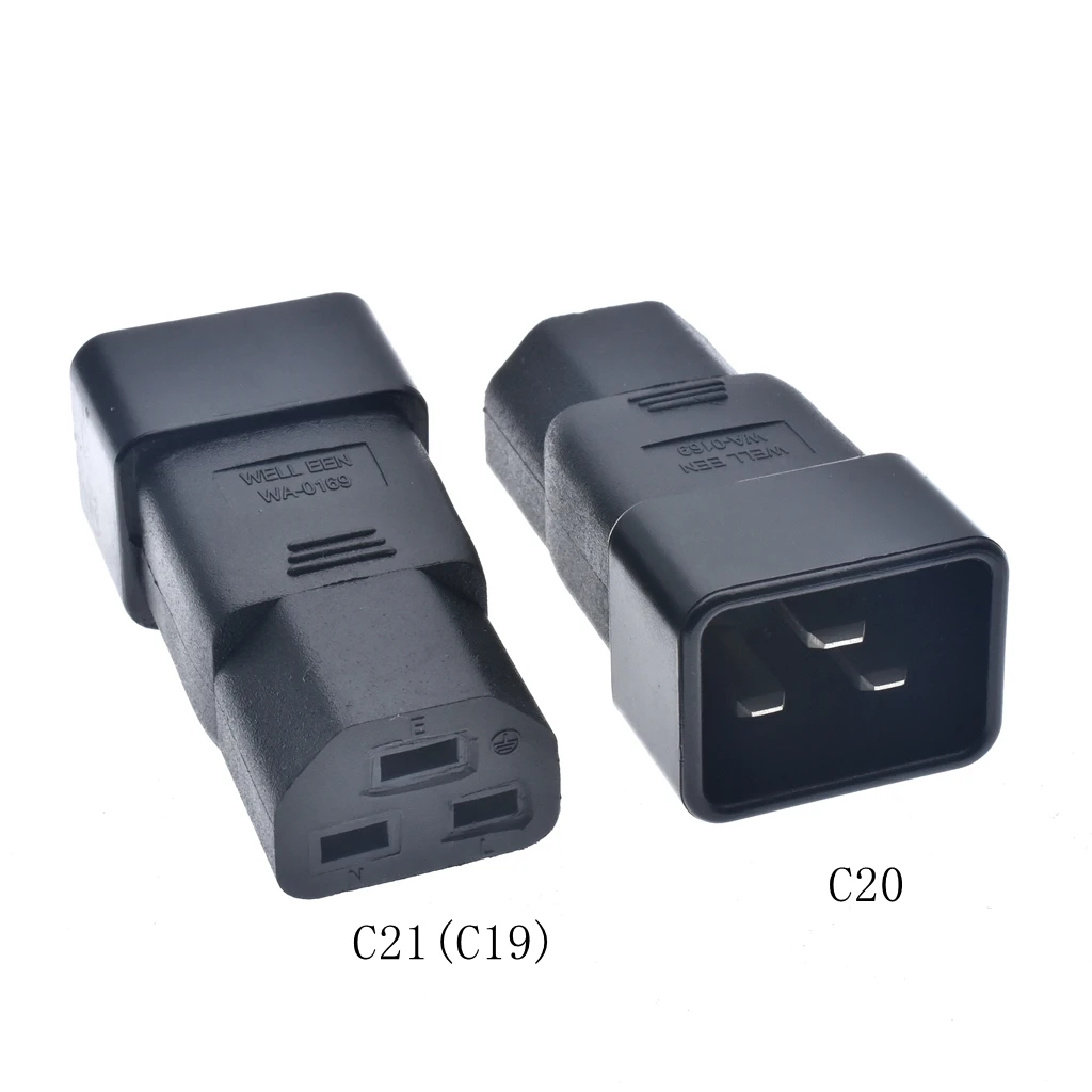 IEC320 IEC 320 C20 To C21 C19ชายหญิง UPS PDU Power Adapter Connector ที่ได้รับ10A 250V