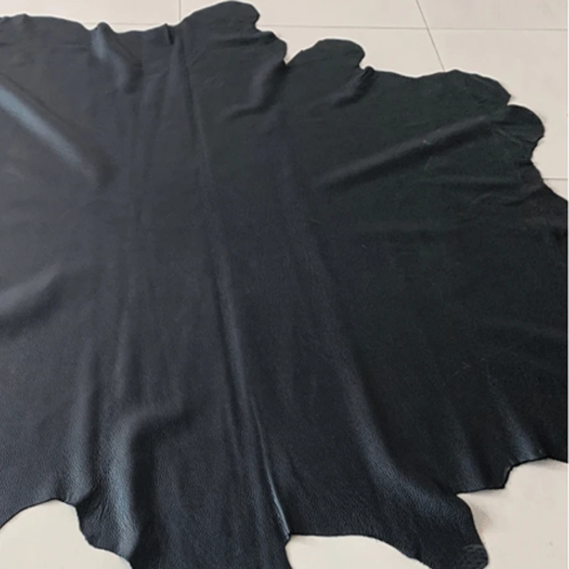 black real grain Cowhide leather quality A grade genuine leather soft ...