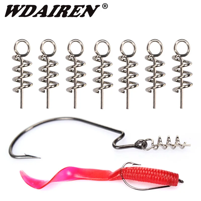 50or100pcs-Lot-Soft-Bait-Fishing-Hook-Spring-Centering-Pins-Fixed-Latch ...