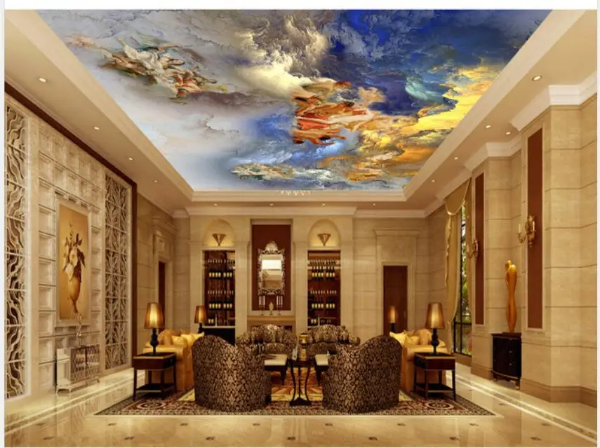 Beautiful-angel-ceilings-European-ceilings-mural-Living-Room-Bedroom ...