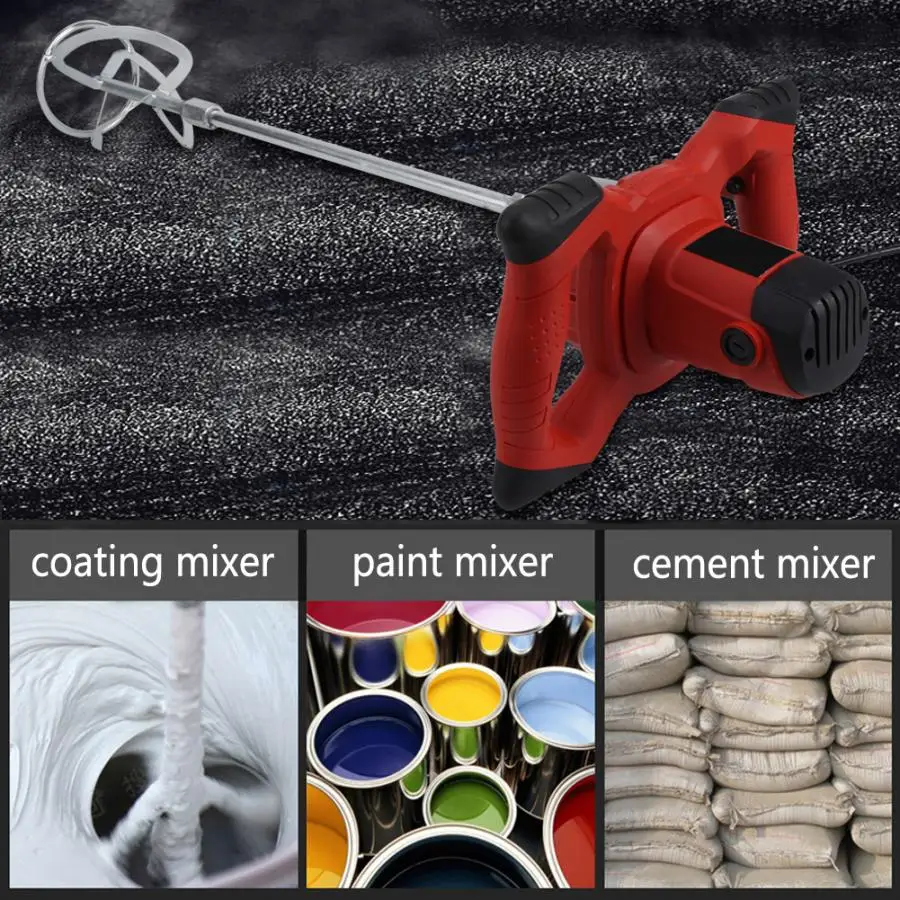 1500W Handheld Concrete Mixer 6-speed Electric Mixer tool for Stirring ...