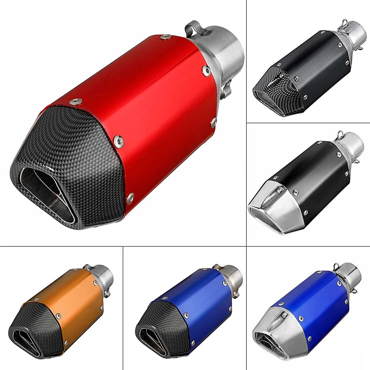 Carbon Fiber 51mm Motorcycle Exhaust Muffler Pipe Modify Motocross Exhaust Muffler For FZ6 ...