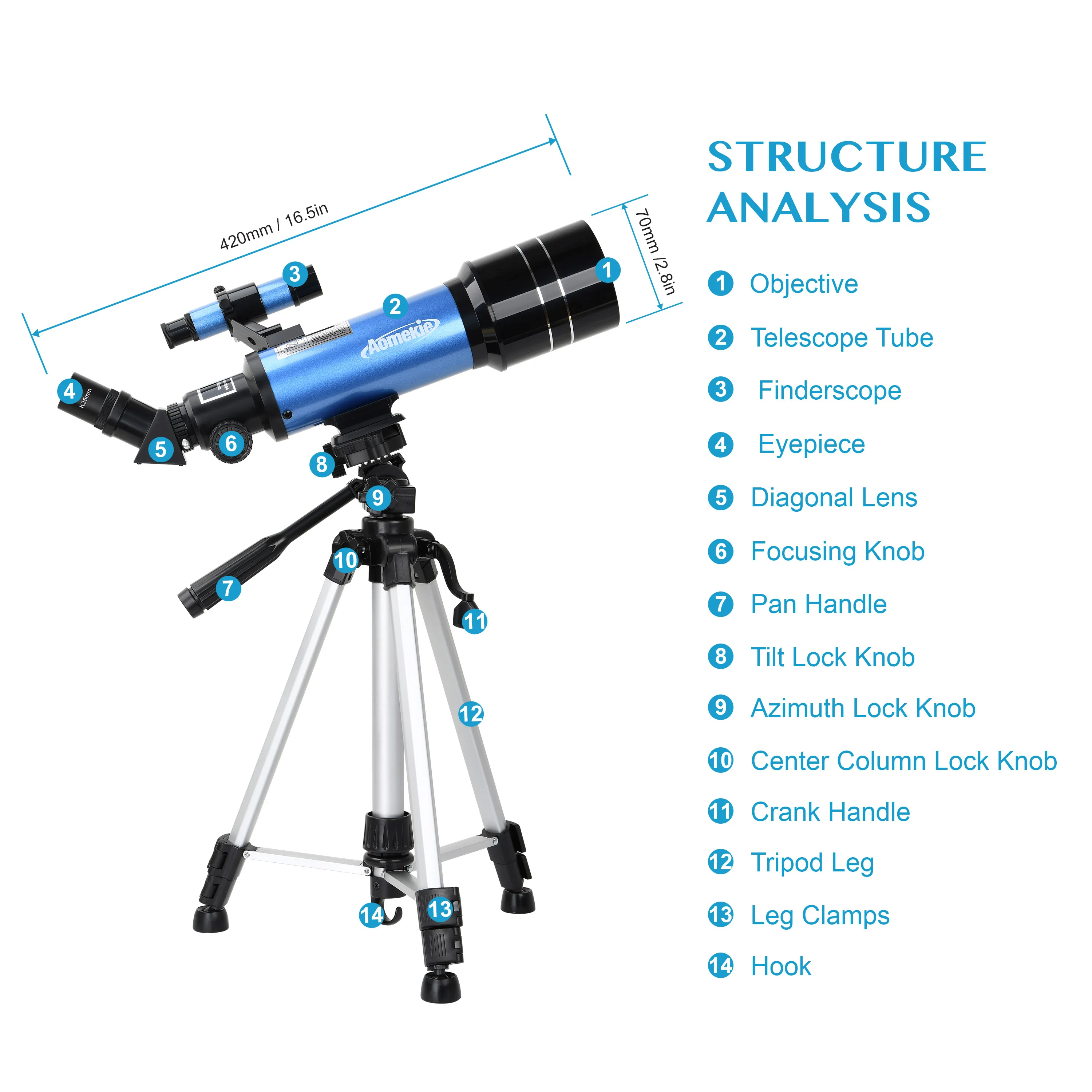 Powerful 40070 HD Professional Astronomical Telescope With High Tripod ...