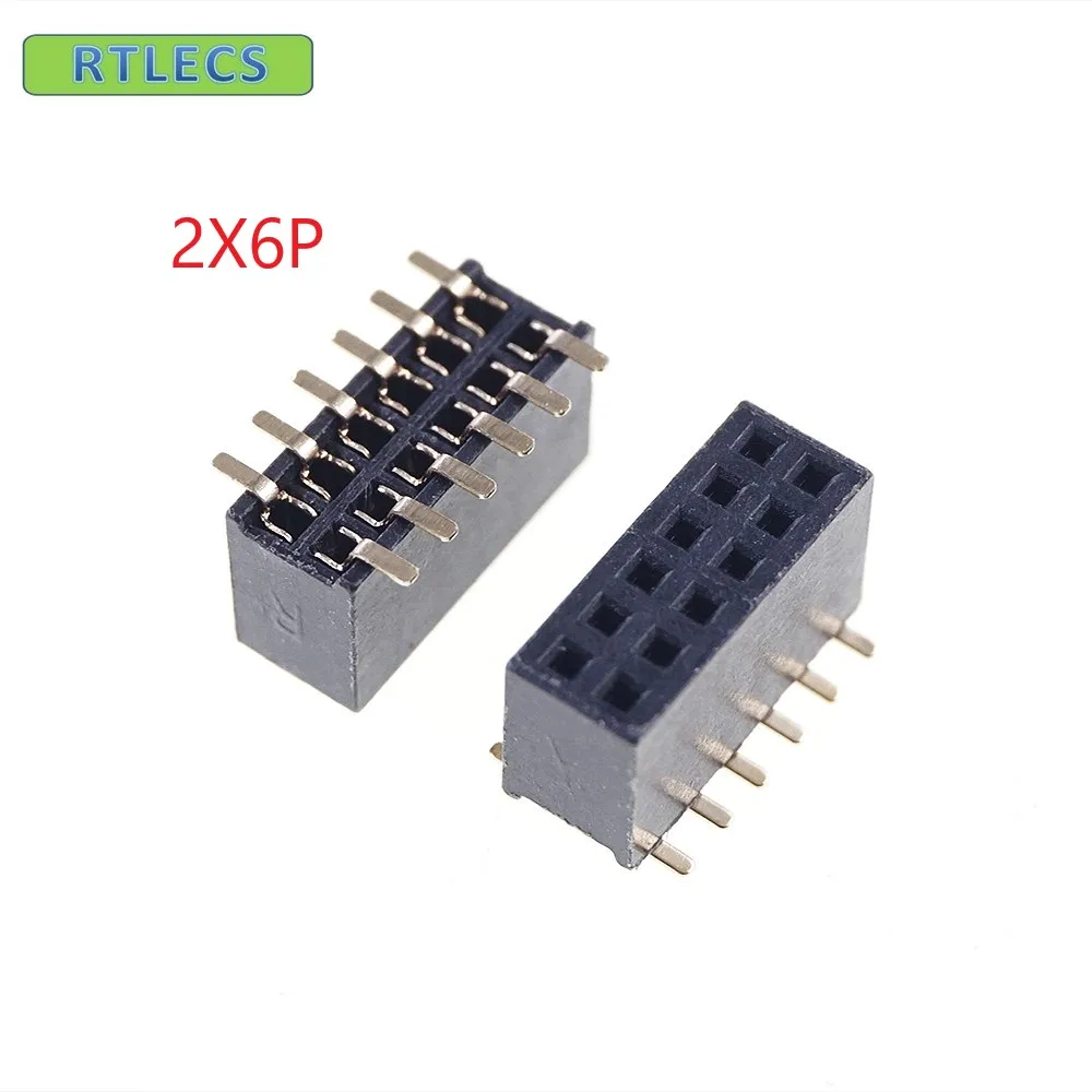 100pcs-2x6-P-12-pin-1-27mm-Pitch-Pin-Header-Female-dual-row-SMT ...