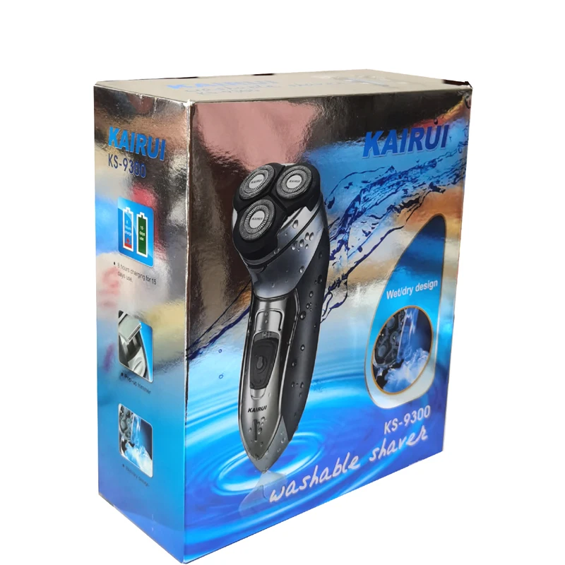 KAIRUI KS 9300 3D flotante, lavable de 3 cabezales Afeitadora eléctrica giratoria, recargable ...