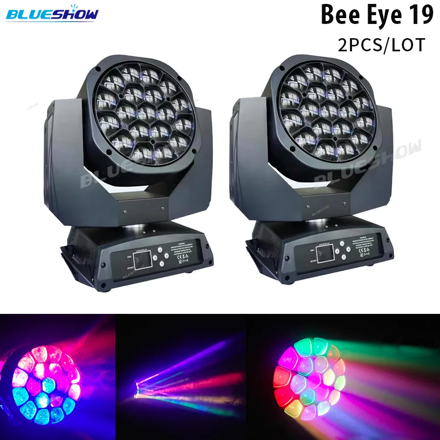 2pcs/lot Clay Paky Zoom 19x15w RGBW LED Bee Eye Moving Head Light Beam ...