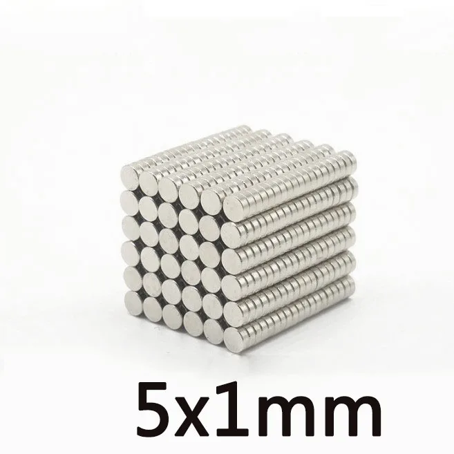 100-200-300PCS-Thin-Neodymium-Strong-Magnet-5x1mm-Permanent-Small-Round ...