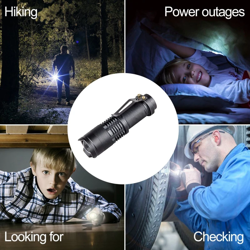 Mini lampe de poche très lumineuse à lumière Led,torche Q5-T6-L2 ...