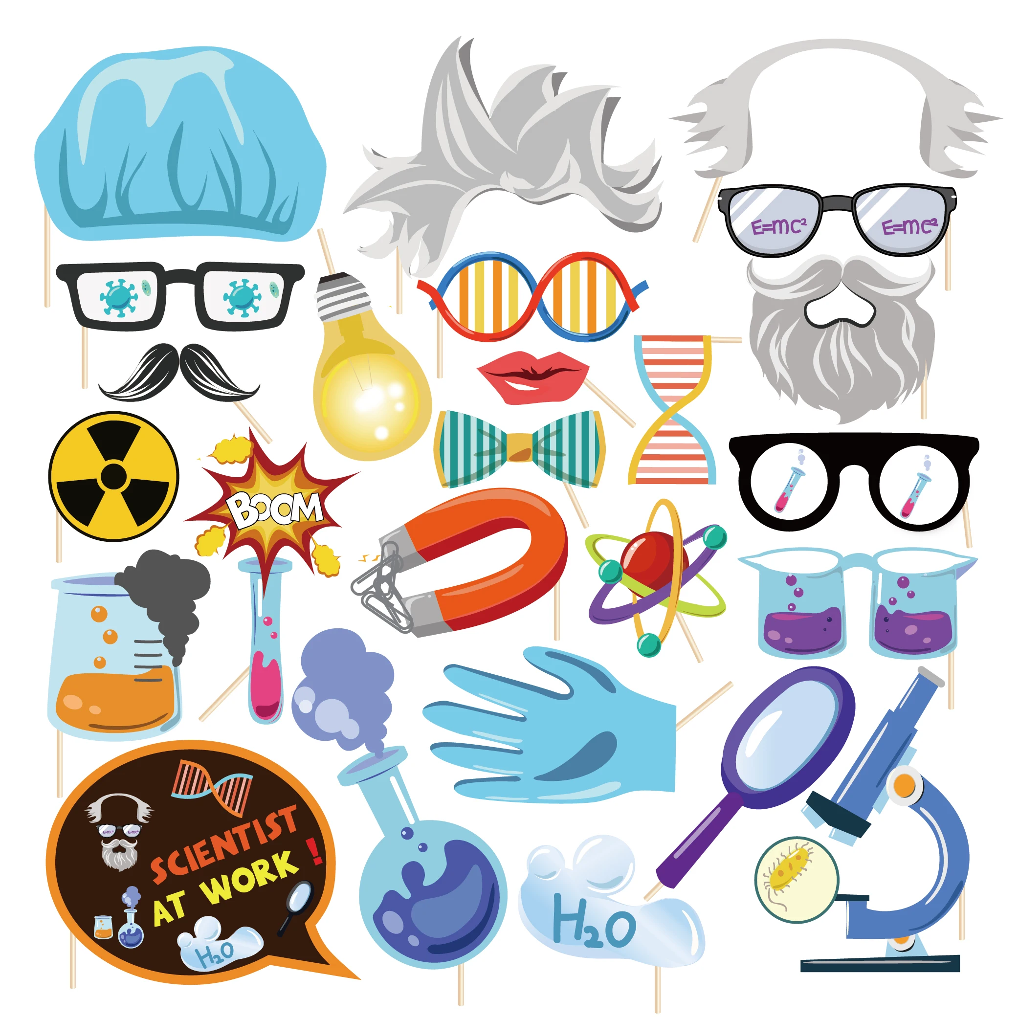 Scientist Theme Party Photobooth Props Baby Shower Decorations Diy ...