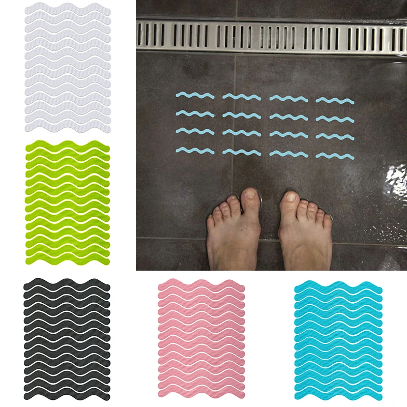 12 24pcs Anti Slip Strips S Wave-shaped Bath Safety For Bathroom ...