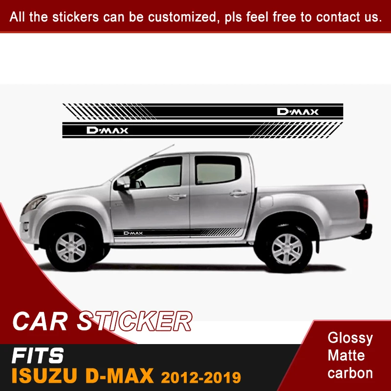 2 Pcs Gradient Side Door Stripe Graphic Vinyl Car Sticker Fit For Isuzu ...