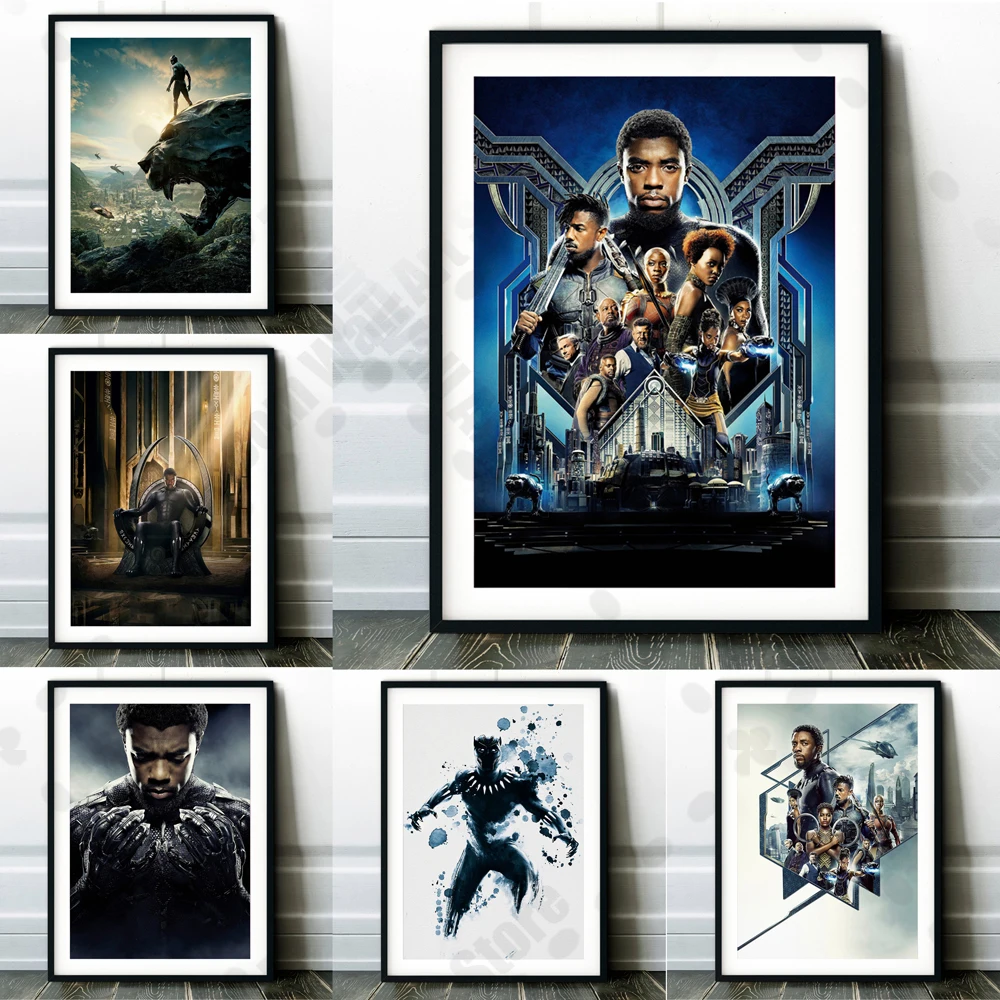 Superhero-Black-Panther-Movie-Poster-Disney-Avengers-Character-Canvas ...