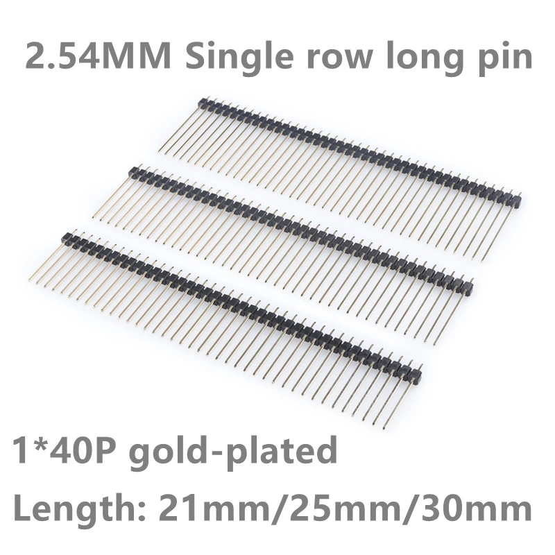 10pcs Single-row Gold-plated Male Header 1x40p 2.54mm High And Long ...